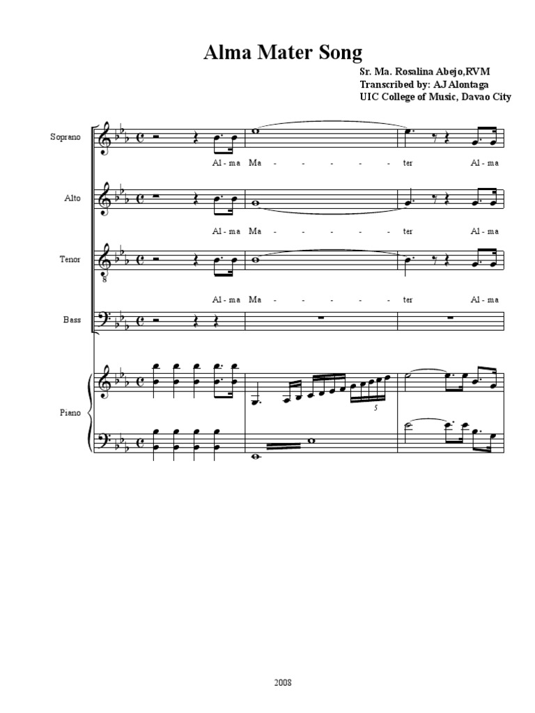 Alma Mater | PDF | Choral Music