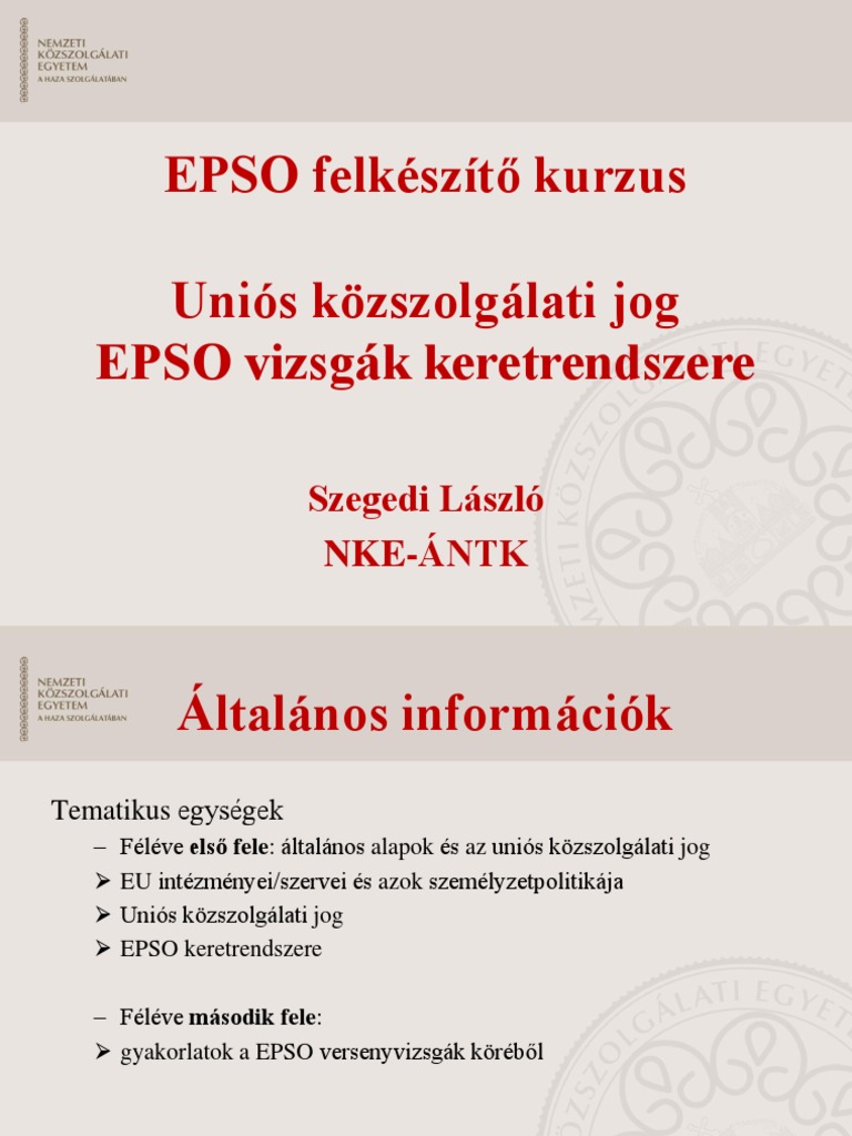EPSO UniósKözszolgJog - 2021feb - VEGL | PDF