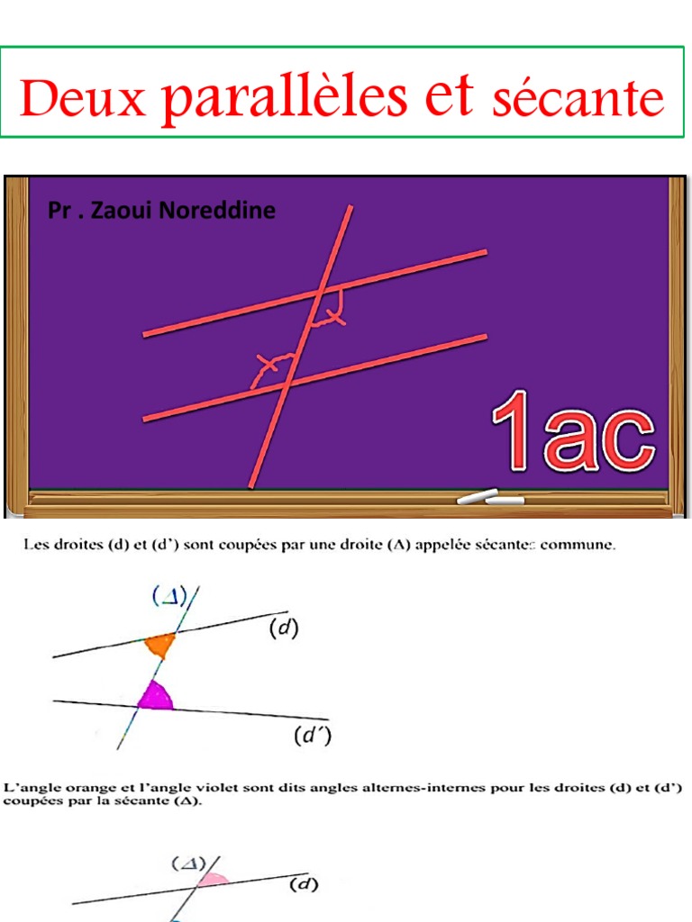 Deux Paralleles Et Secantes | PDF