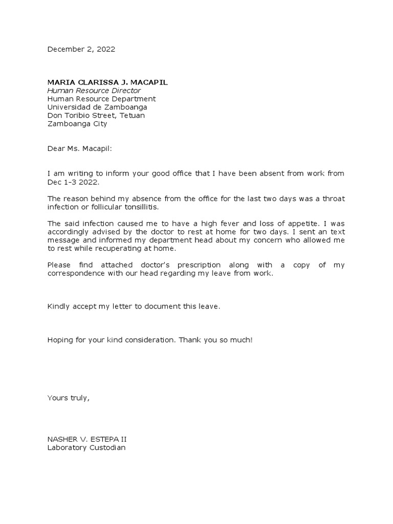 Letter For HR UZ | PDF