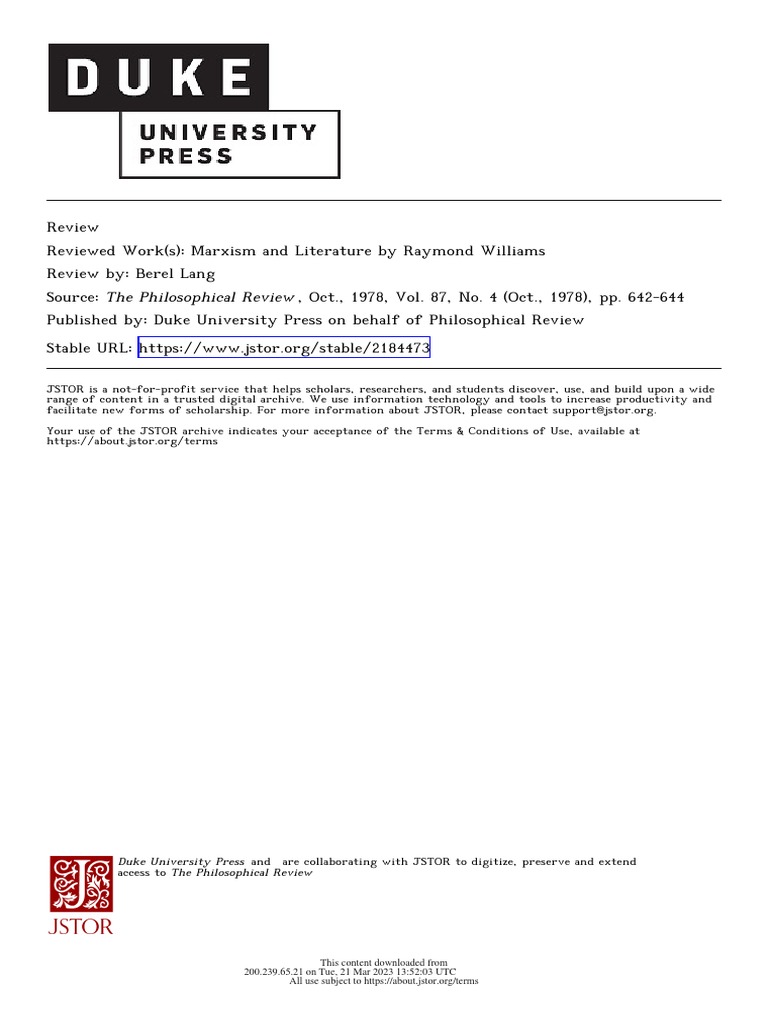Marxism and Literature | PDF | Marxism | Ideologies