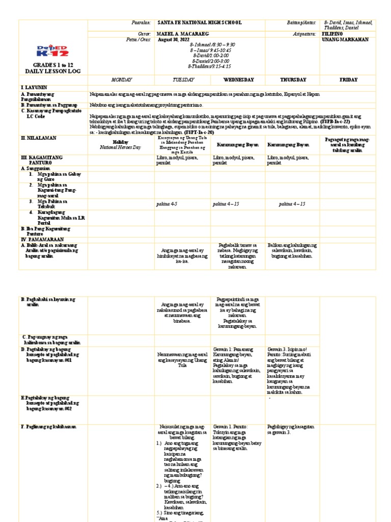 DLP FILIPINO 8 | PDF