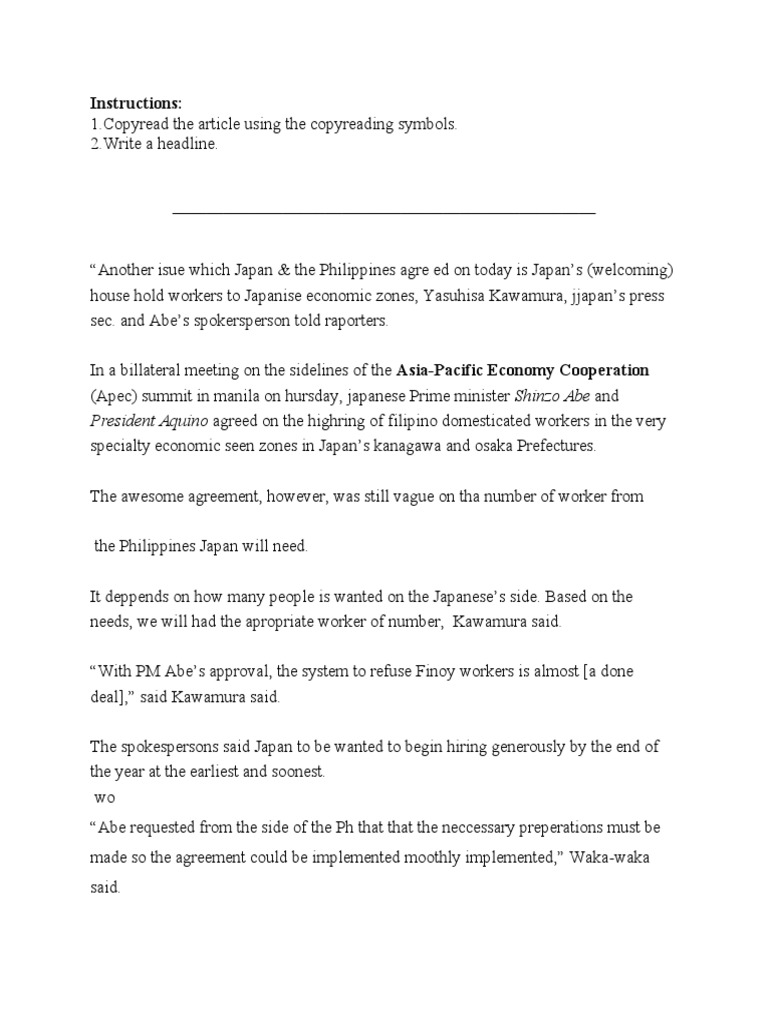 Excercises-Copy Reading | PDF