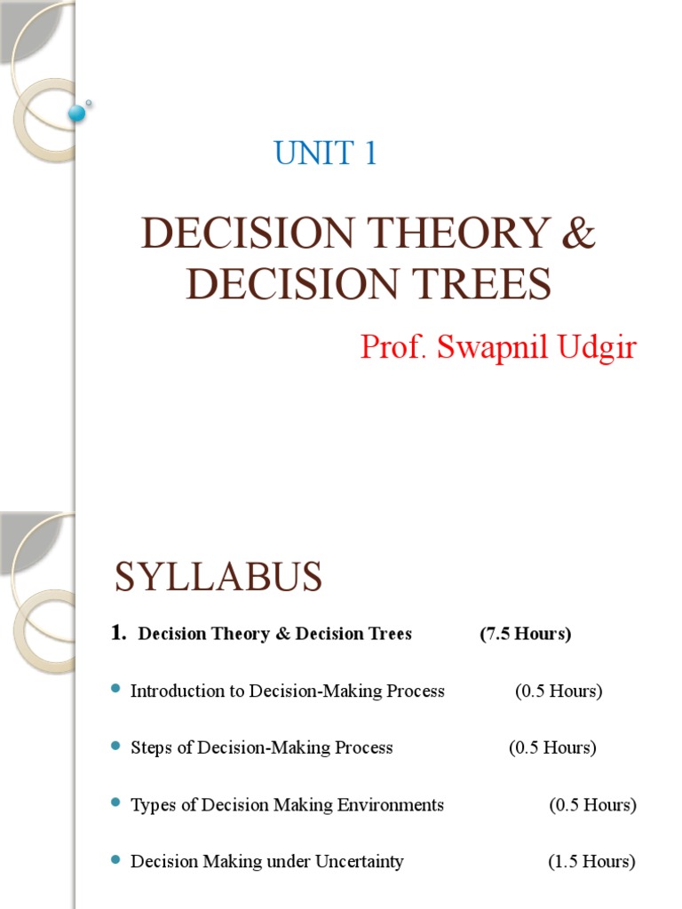 Decision Theory and Trees Overview | PDF | Decision Making ...