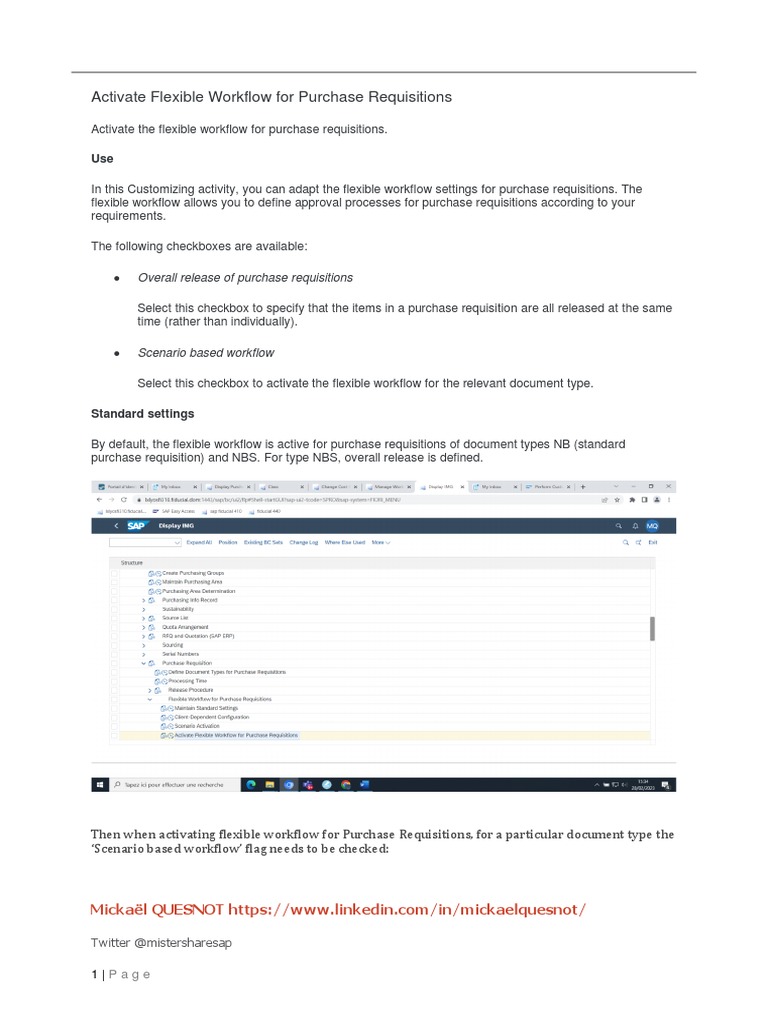 4 Activate Flexible Workflow For Purchase Requisitions | PDF