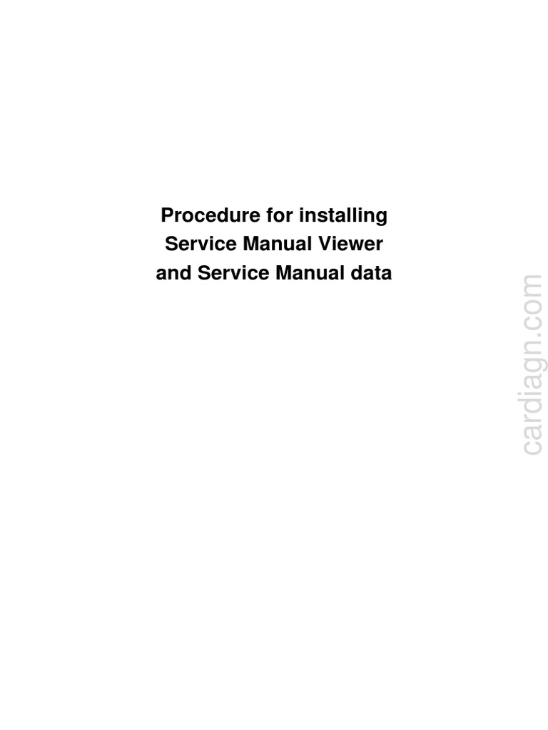 Procedure For Installing Service Manual Viewer and Service Manual Data | Download Free PDF ...