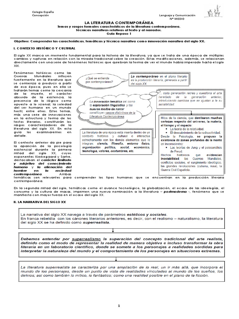 Guía Resumen Lit. Contemp. 2 NM4 2023-1234 | PDF | Intertextualidad ...