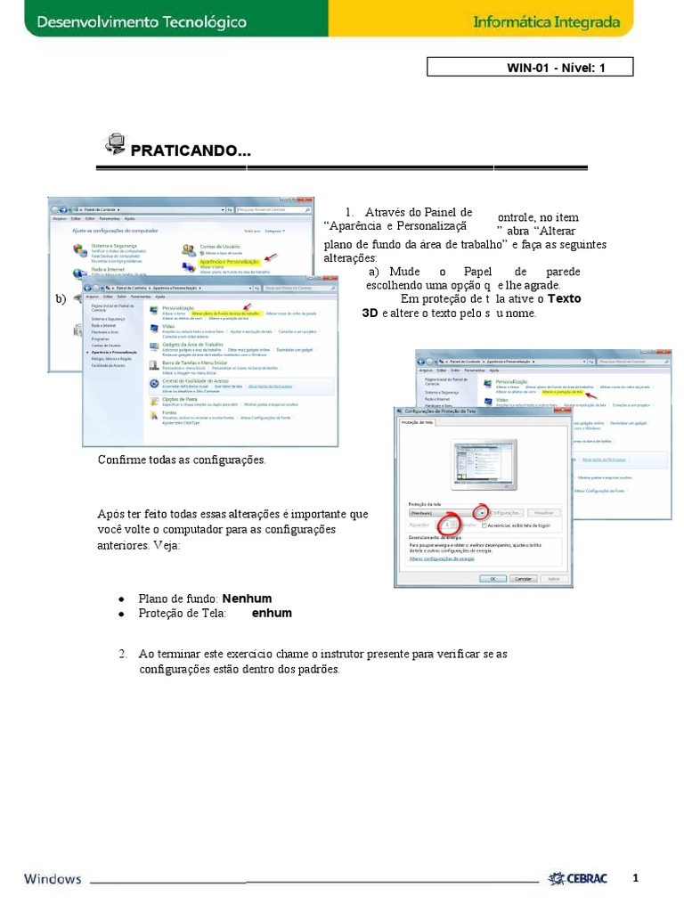 Caderno Exercicios Windows 7 | PDF | Desenho | Informática