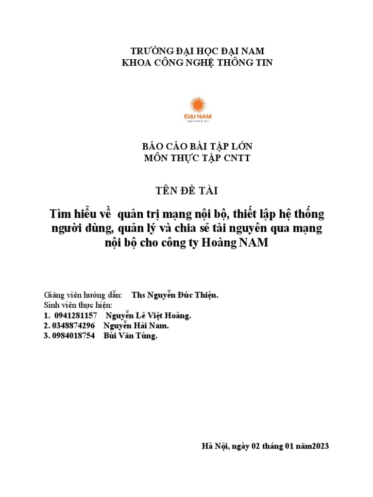 BÁO CÁO BÀI TẬP LỚN NHÓM 13 CNTT 16-06 | PDF