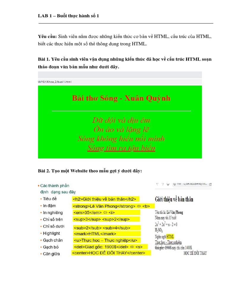 Lab 1 - Buoi 1 PDF | PDF