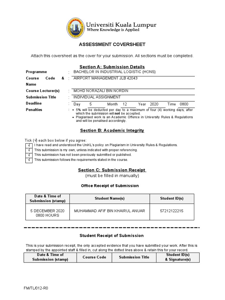 Airport Management Individual Assignment | PDF | Nature