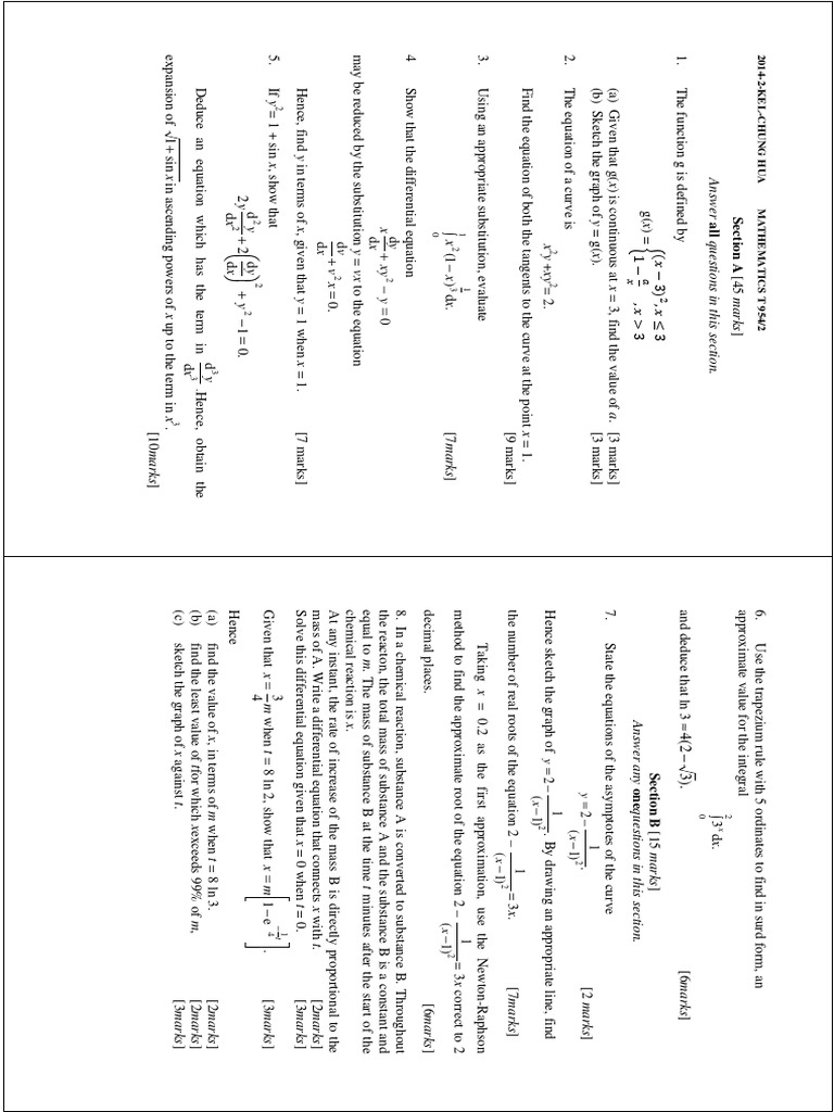 E12 2014-2-Kelantan-Chung Hua | PDF | Equations | Applied Mathematics