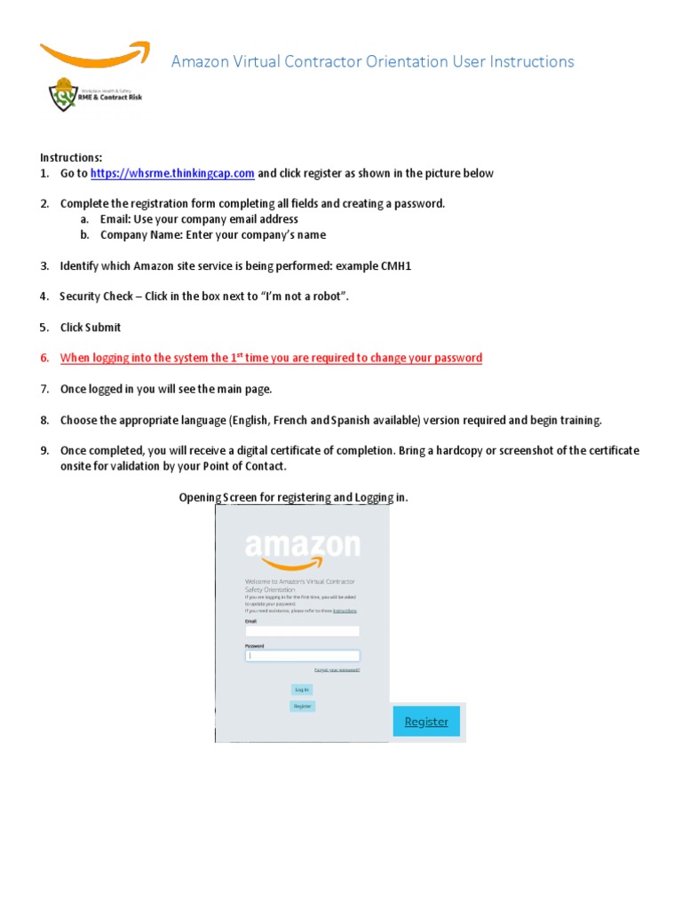 Virtual Contractor Orientation Instructions 2021. REV 1 PDF | PDF