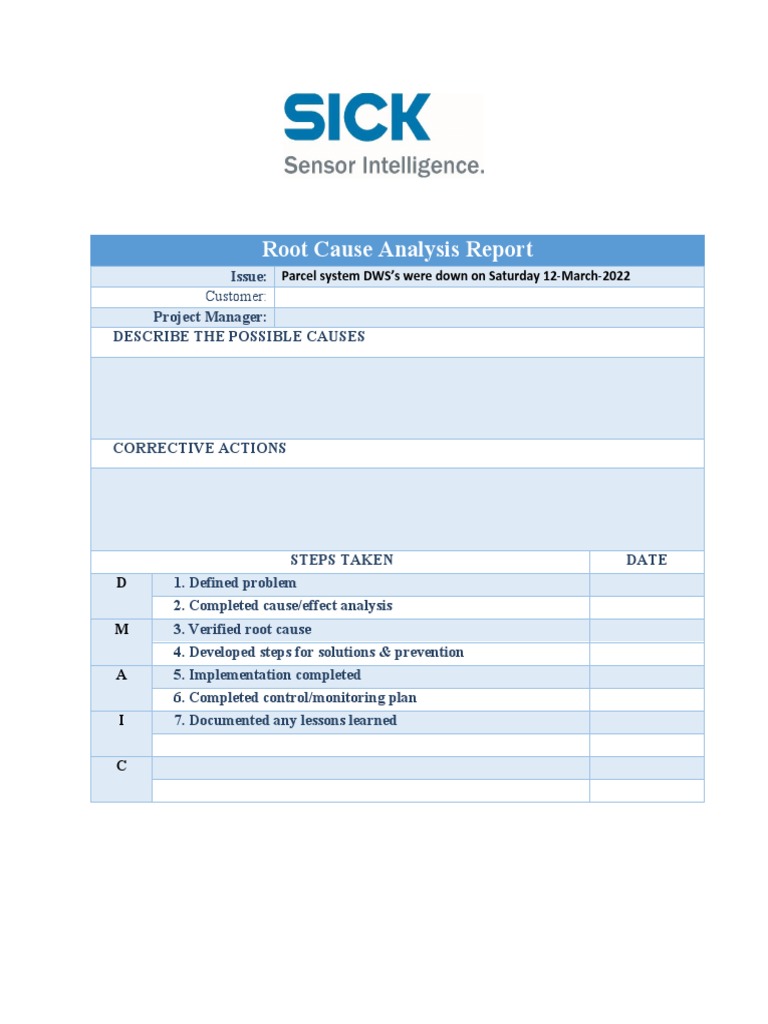 Root Cause Analysis Report | PDF