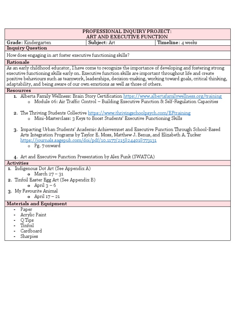 Pip Report Pdf Executive Functions Self Management