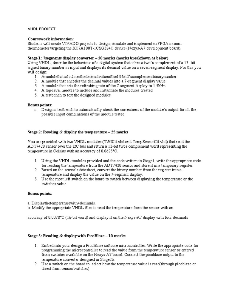 VHDL Project | PDF | Vhdl | Temperature