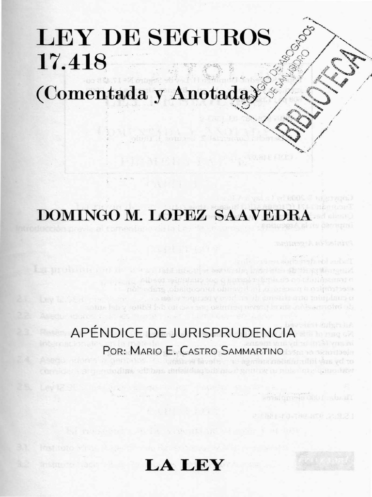 Ley de Seguros Comentada Argentina | PDF | Seguro | Reaseguro