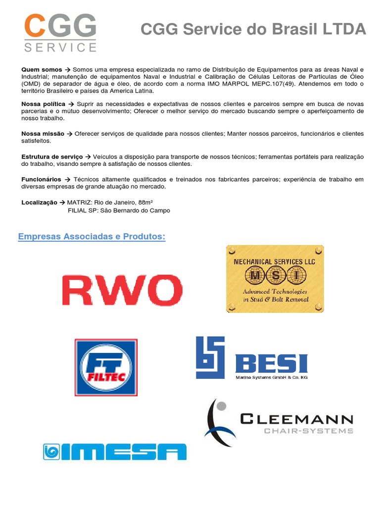 Mala Direta CGG | PDF | Guindaste (máquina) | Brasil