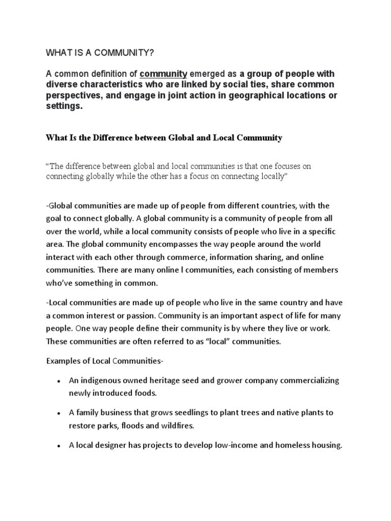 What Is A Community | PDF | Community | Communication