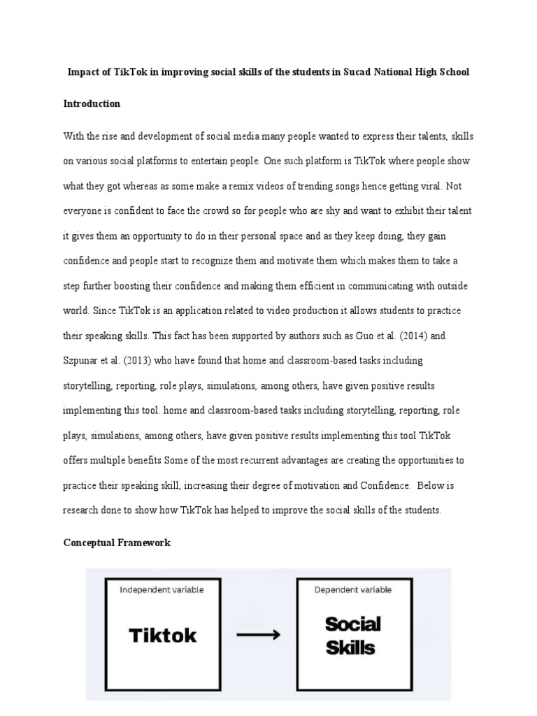 Impact of TikTok in Improving Social Skills of The Students in Sucad ...