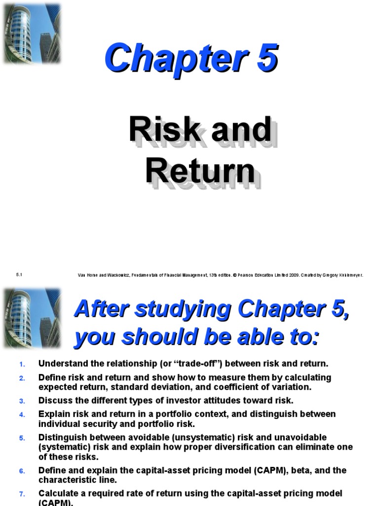 Chapter 5 Risk and Return | PDF | Capital Asset Pricing Model | Financial Risk