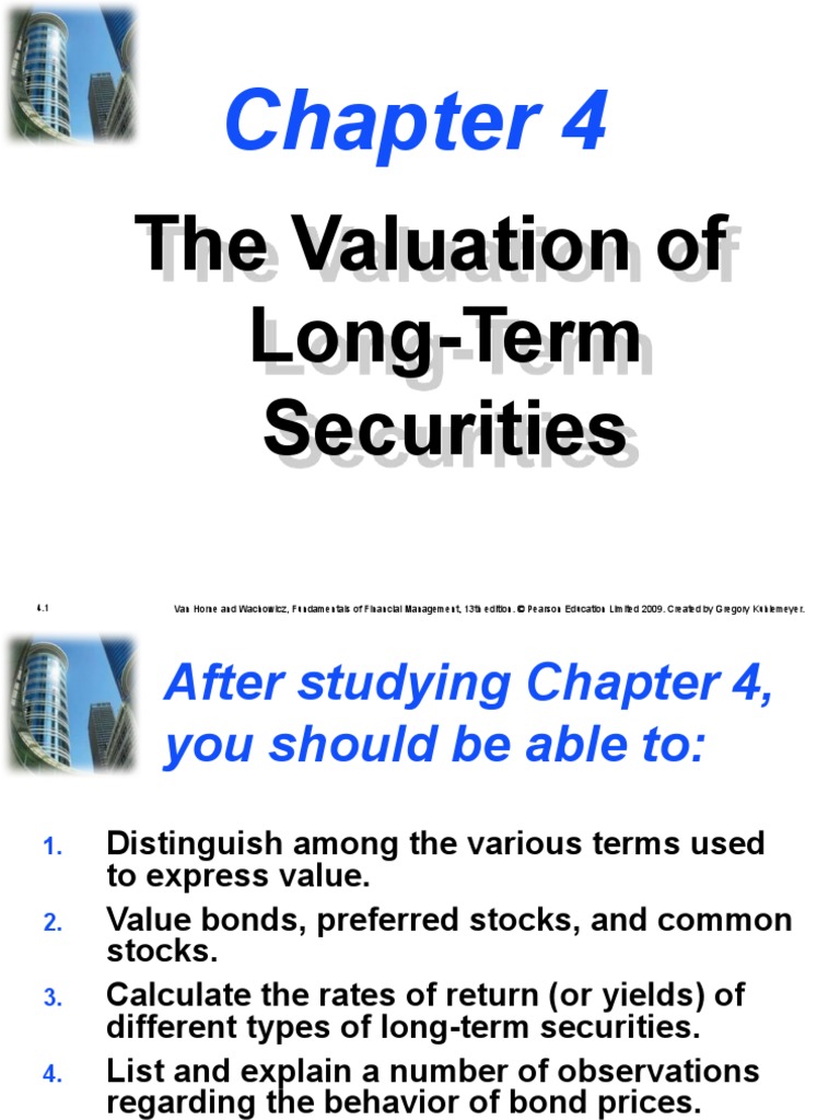 Chapter 4 The Valuation of Long Term Securities | PDF | Bonds (Finance ...