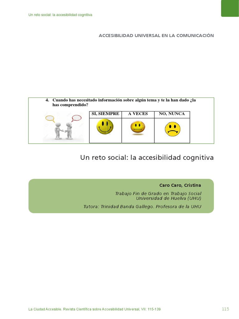 Un Reto Social La Accesibilidad Cognitiva DEFINICIÓN | PDF | Invalidez ...