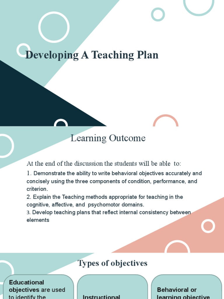 CU 7. Developing Teaching Plan | PDF | Learning | Teachers