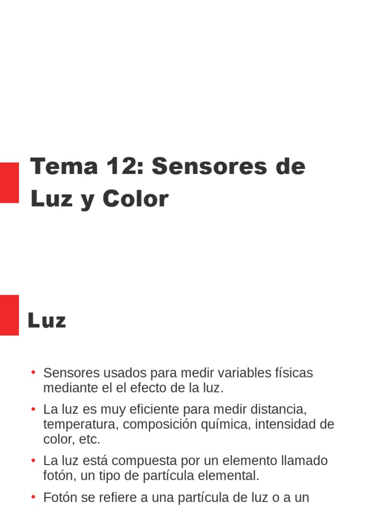 Tema 12 Sensores de Luz y Color | PDF | Color | Ligero