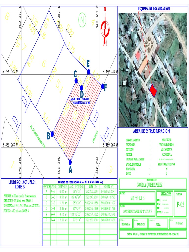 Lote 5, Mz "N" - Norma Quispe | PDF | Metrología | Cartografía