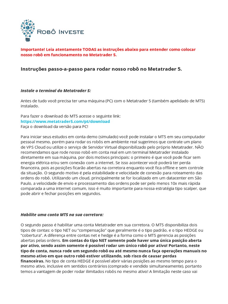 Passo A Passo MT5 | PDF