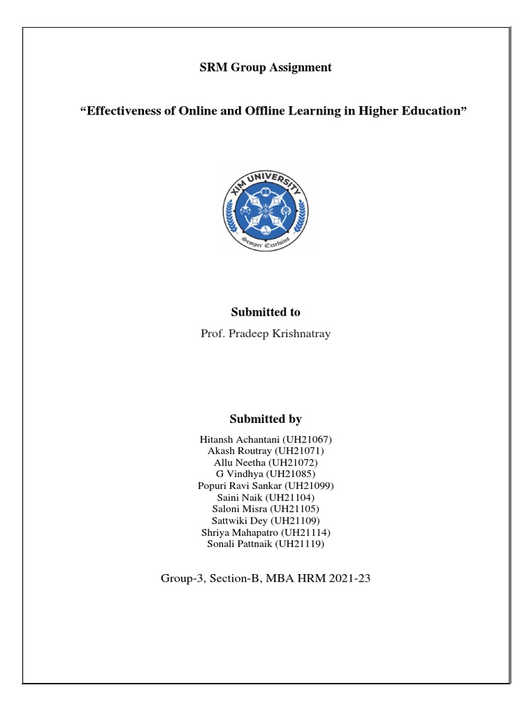 Group 3 - SRM Project Report | PDF | Dependent And Independent ...