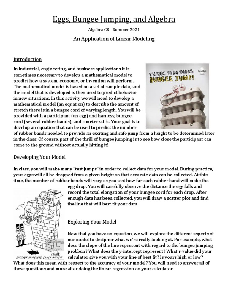 Eggs, Bungee Jumping, and Algebra: An Application of Linear Modeling ...