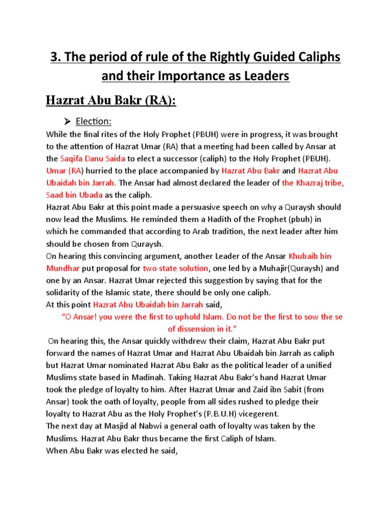 Caliphs Paper 2 Islamiyat O Levels 2058 | PDF | Muhammad | Umar