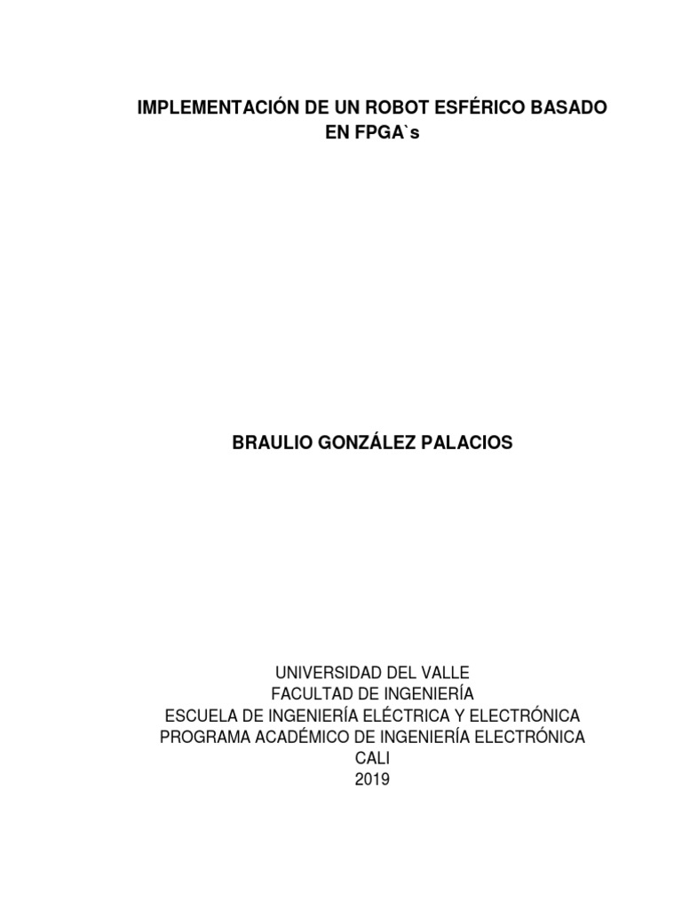 Implementacion de Un Robot Esferico Basado en FPGA | PDF | Robot | Robótica