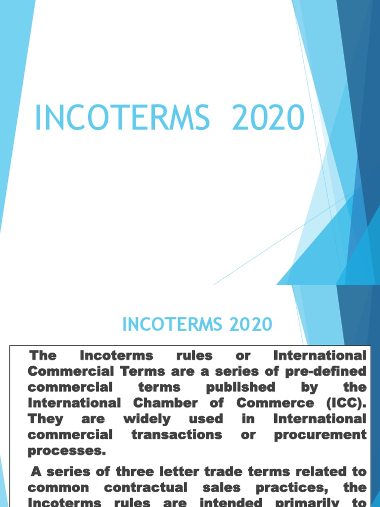 Incoterms 2020 TM 223C - 2023 PDF | PDF | Freight Transport | Supply ...