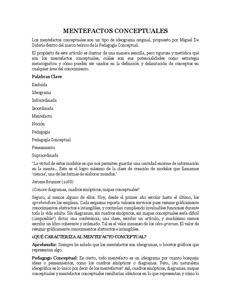 Mentefactos Conceptuales | PDF | Pensamiento | Hora