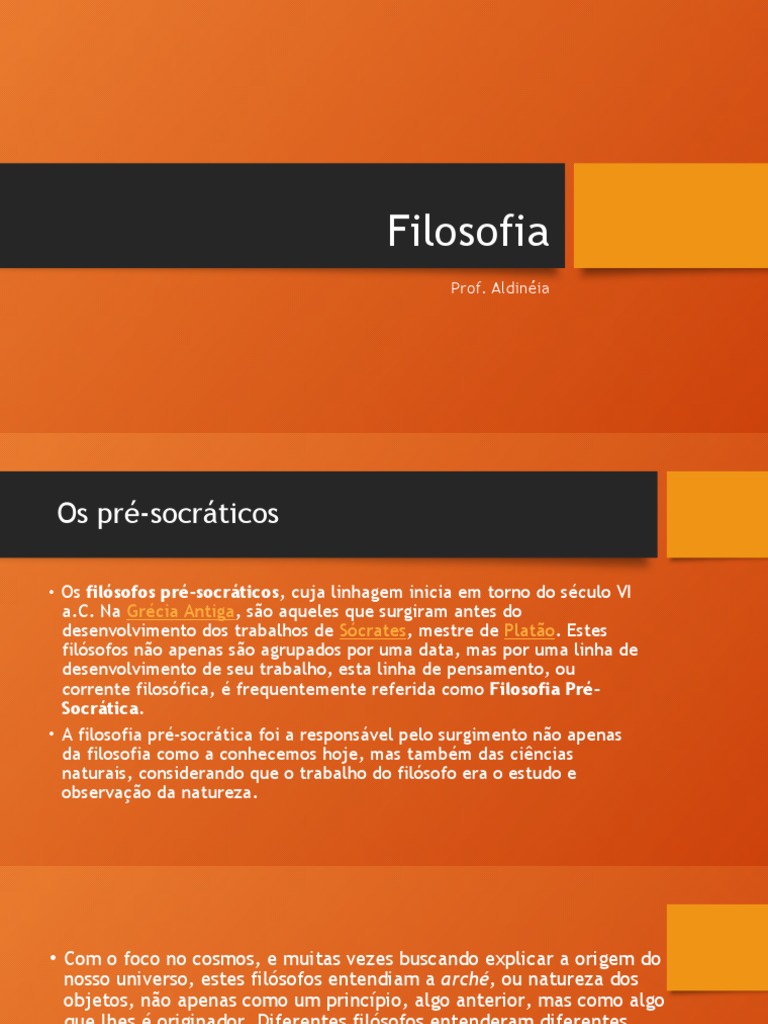 A Origem Da Filosofia - 2023 - 1º Ano - Slide 1 | PDF | Metafísica