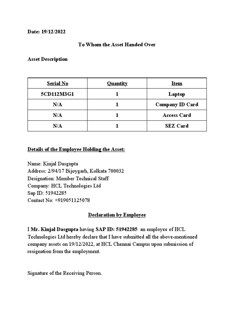 Asset Submission | PDF