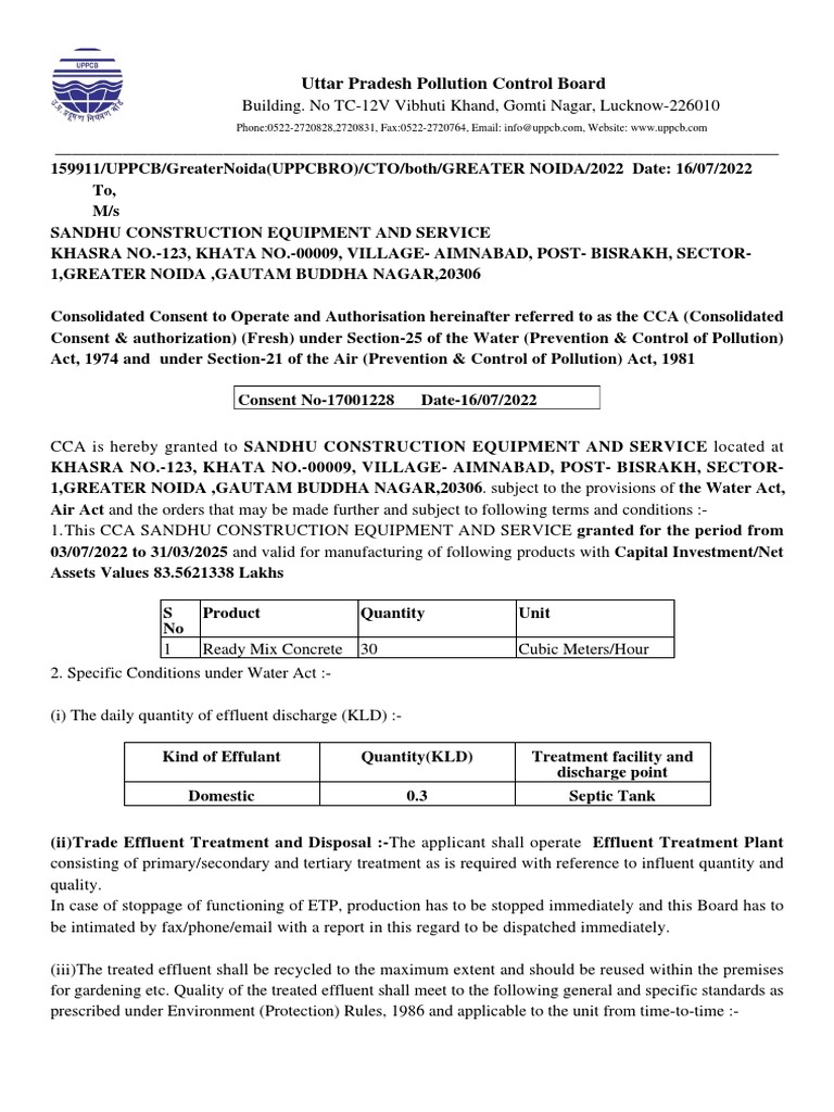 CTO Certificate | Download Free PDF | Waste | Hazardous Waste