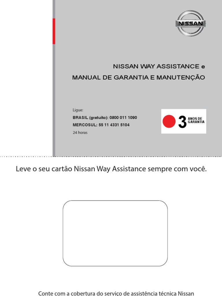 Manual Nissan Way Assistance e Garantia | PDF | Carro | Brasil