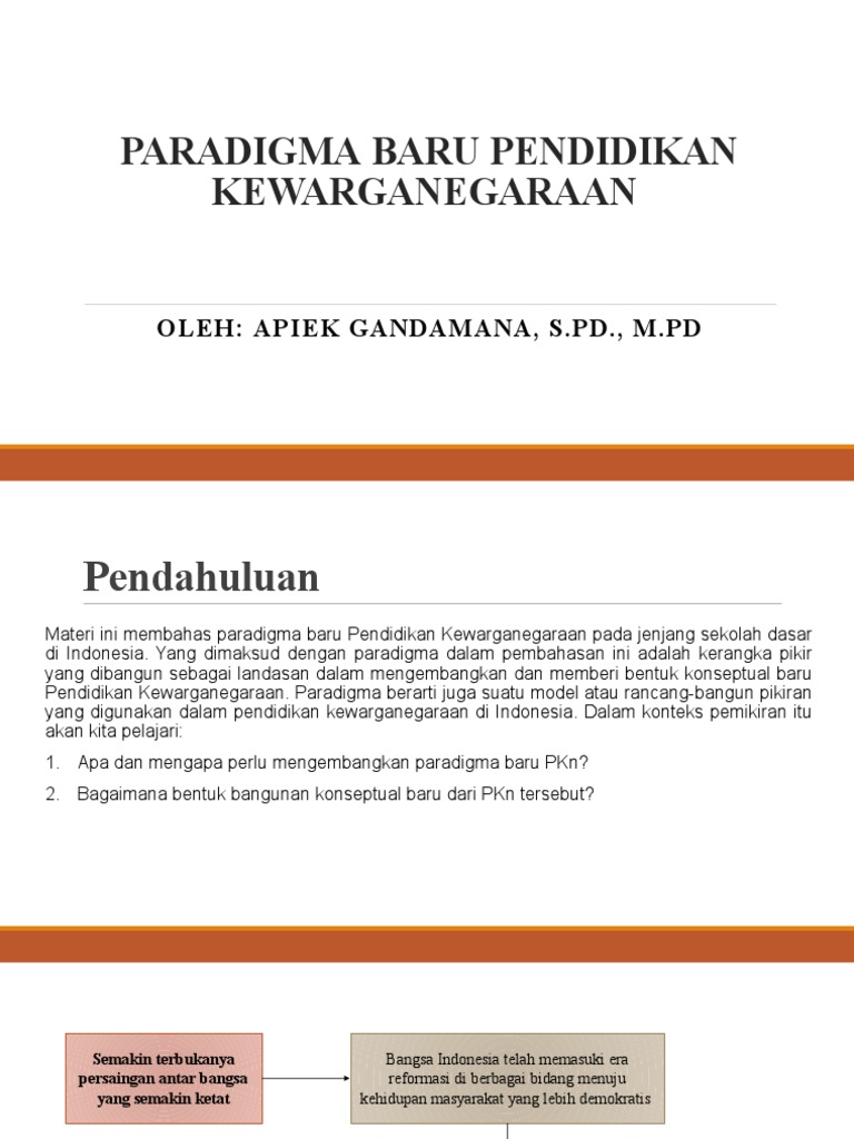 Paradigma Pendidikan Kewarganegaraan Dalam Kurikulum 2013 | PDF