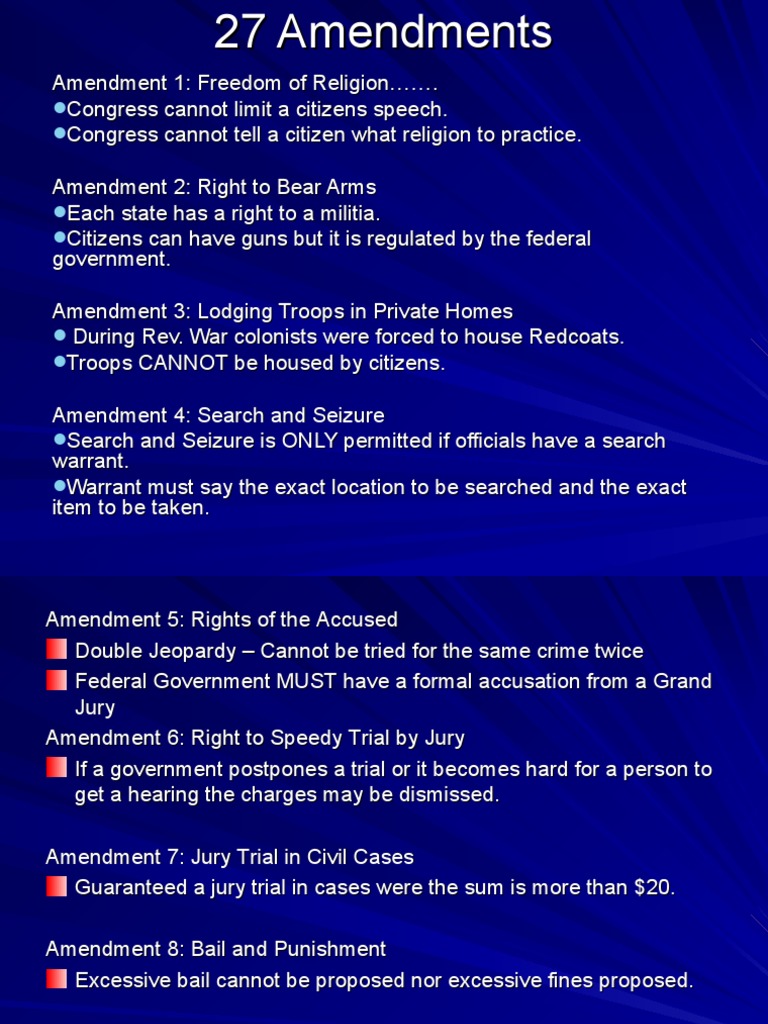 27 Amendments | PDF | Suffrage | American Government