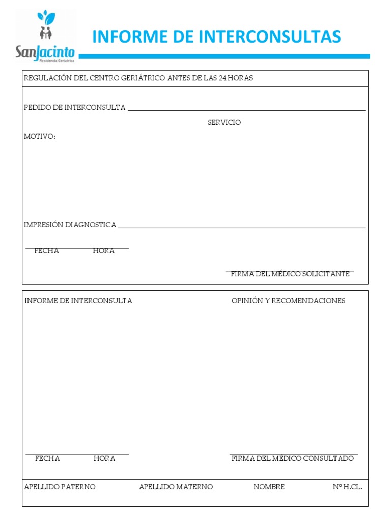 Informe de Interconsulta Médica | PDF