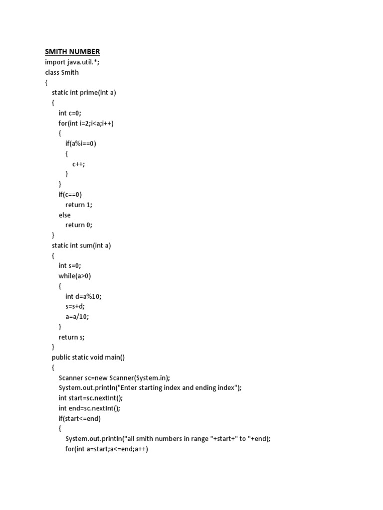 Smith Number PDF | PDF