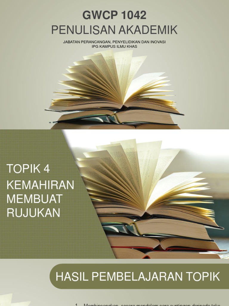 Topik 4 Kemahiran Membuat Rujukan 1 PDF | PDF