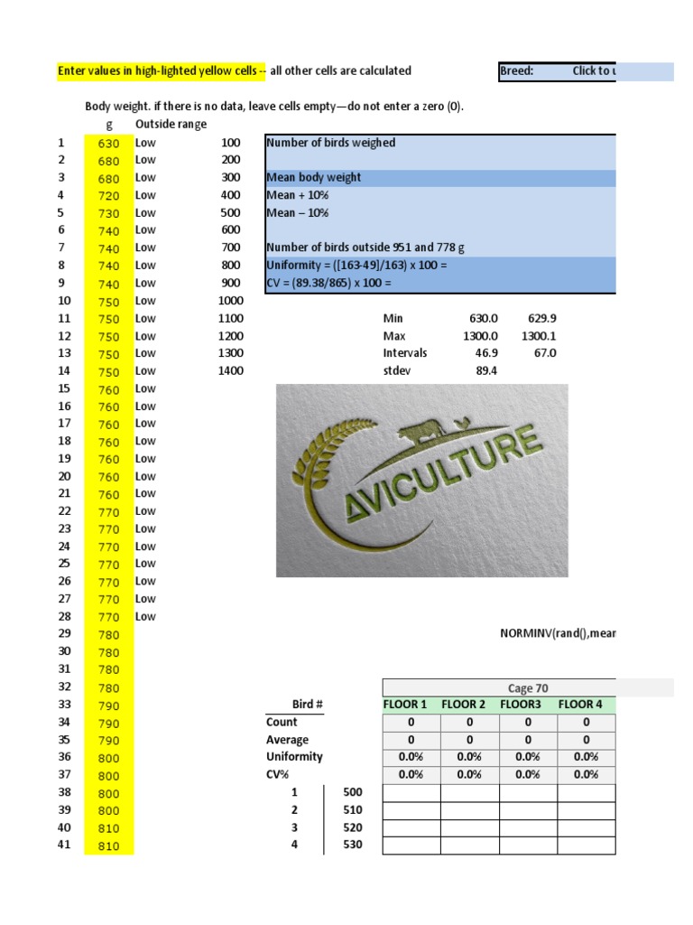 BW Uniformity Excel Link New2 Autosaved | PDF