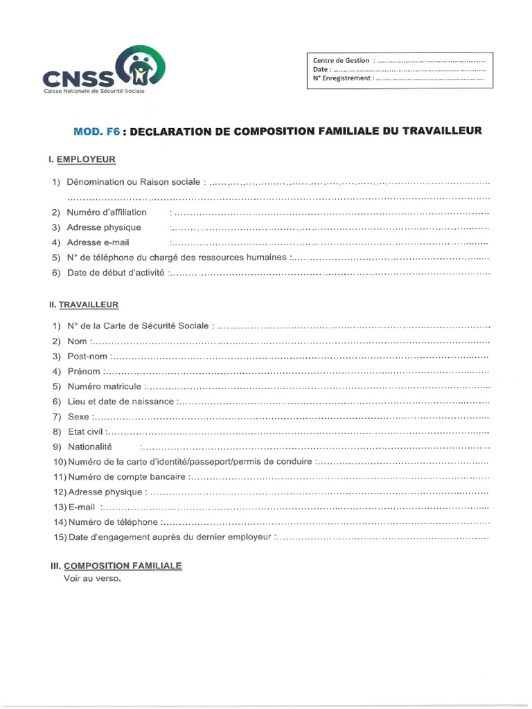 2 Fiche de Composition Familiale | PDF