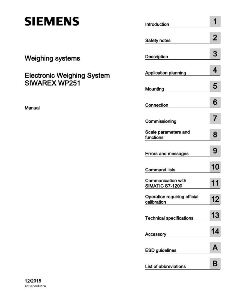 Manual SIWAREX WP251 en en-US PDF | PDF | Calibration | Parameter (Computer Programming)