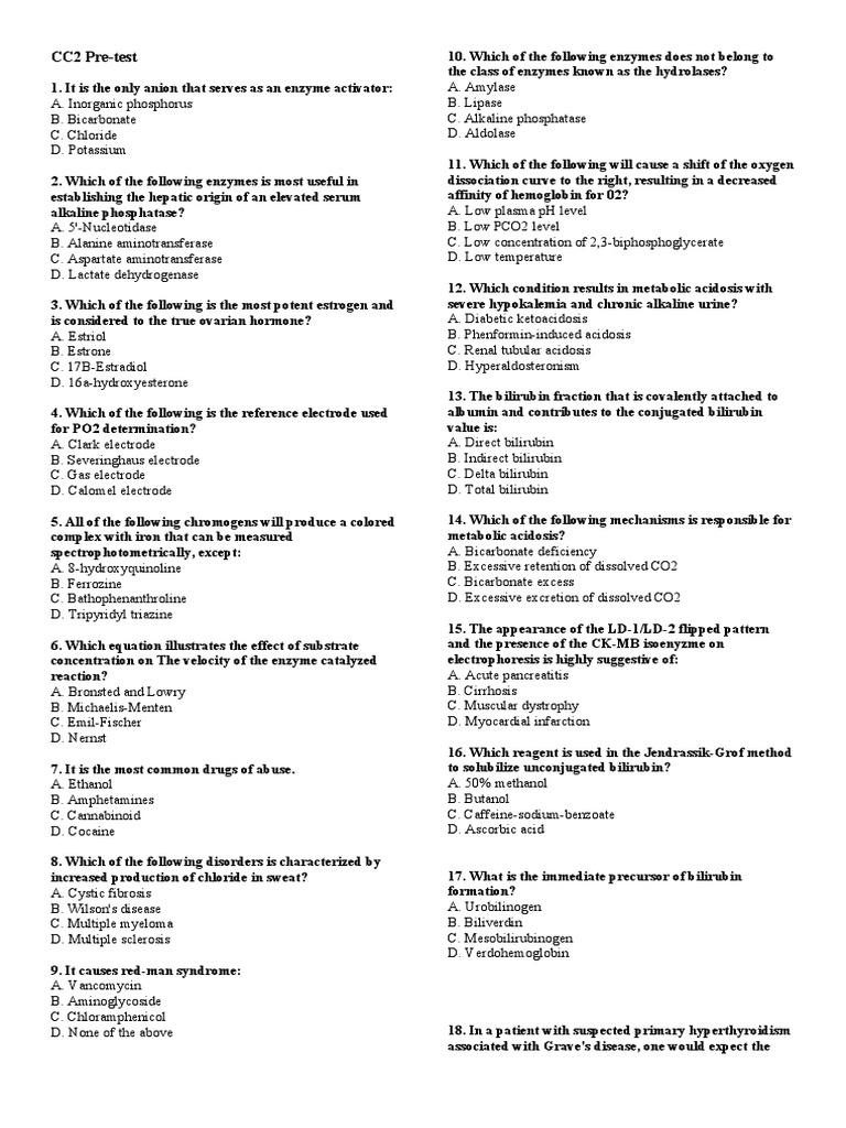 CC2 Pre | PDF | Medical Specialties | Clinical Medicine